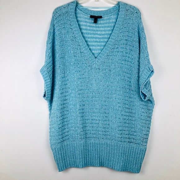 Lane Bryant | Sweaters | Lane Bryant Womens 82 Blue Vest V Neck Ribbed ...